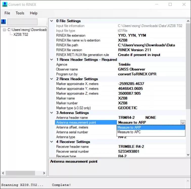 天宝Trimble TBC GNSS RINEX文件中GNSS天线量高方式 – 【学测量】零基础懂测量